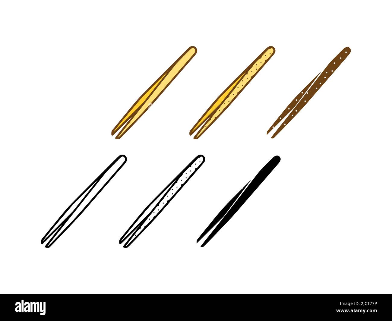 Vector set of tweezers in doodle style on white background Stock Vector ...