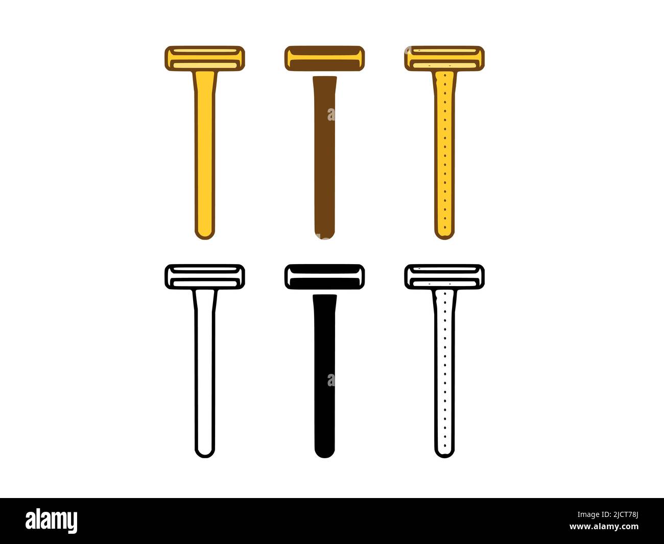 Vector set of shaving machines in doodle style on white background ...