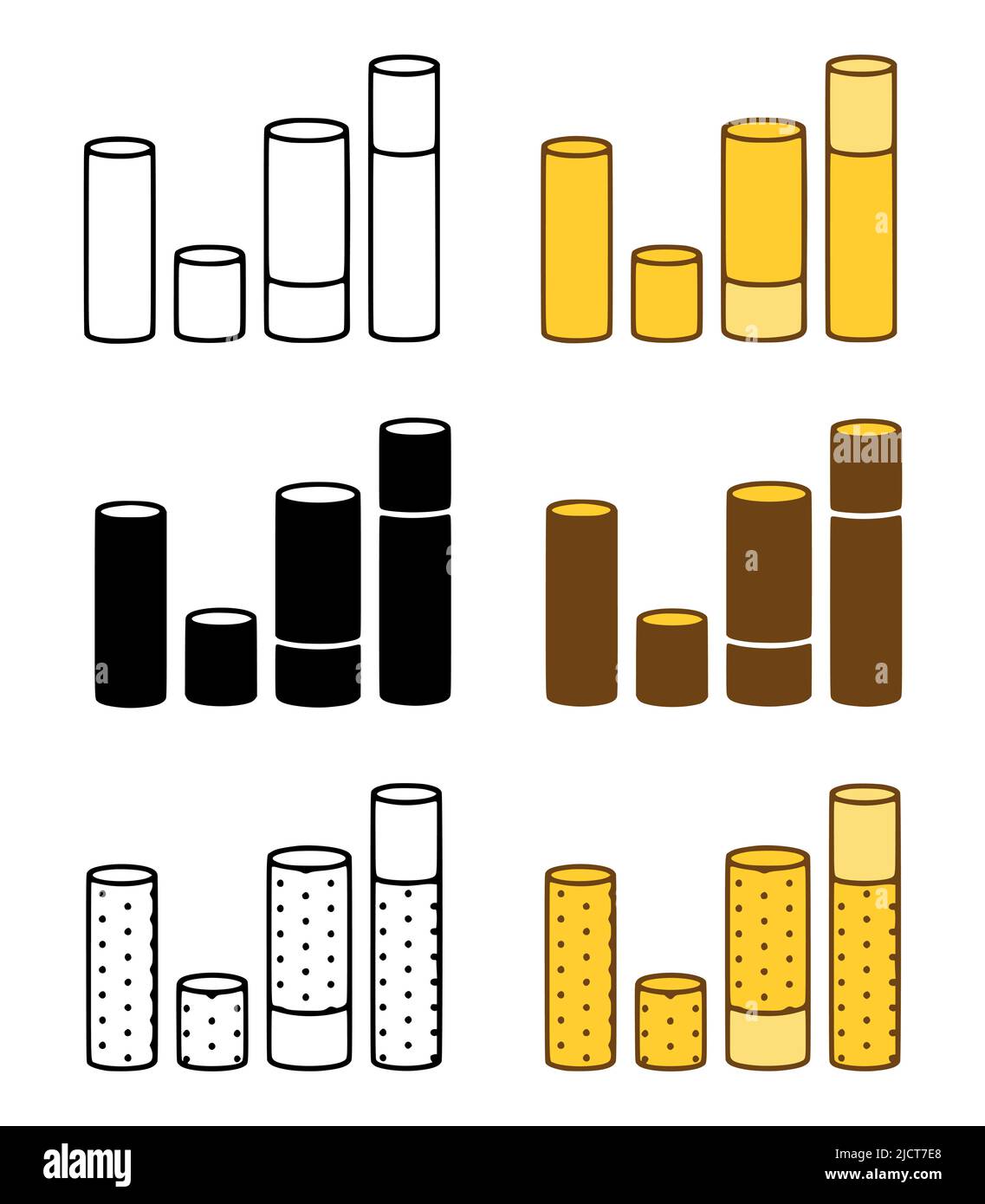 Vials or bottles vector set in doodle style on white background Stock ...