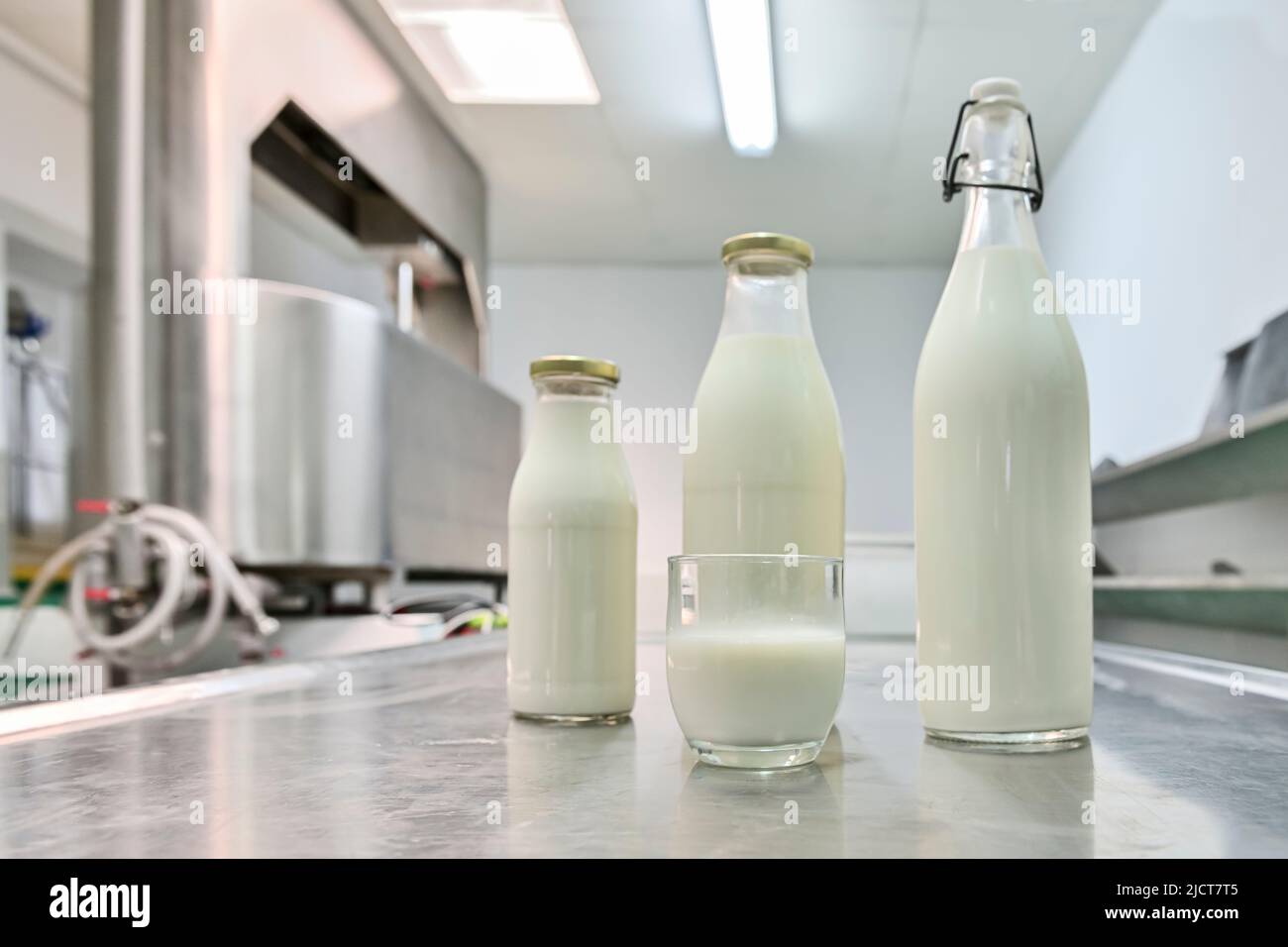 Glass bottles filled milk close hi-res stock photography and images - Alamy