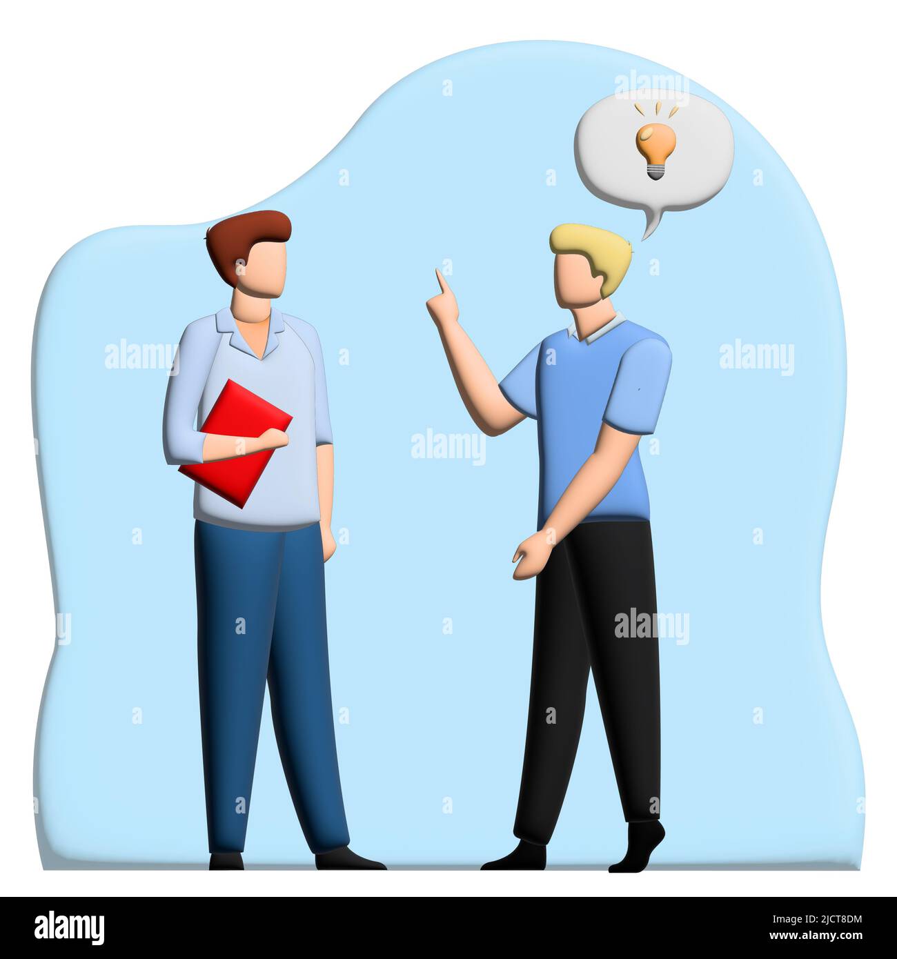 3D business concept, two men are negotiating - illustration Stock Photo ...