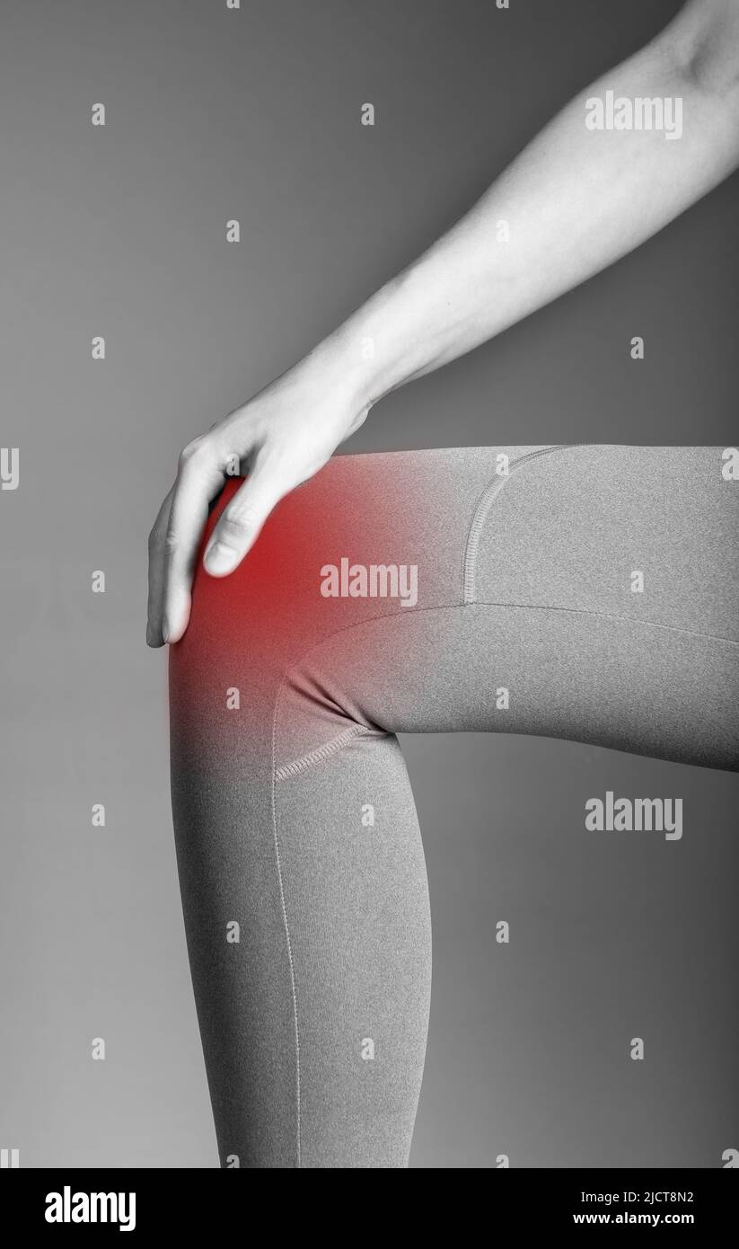 Knee pain, strain. Joint injury concept, inflammation. High quality ...