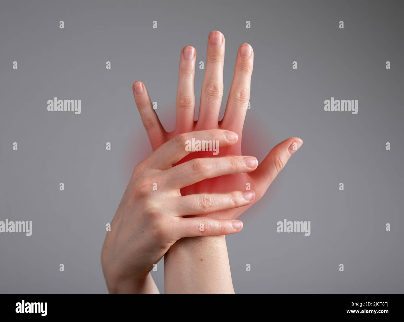 Hand bones pain concept. Inflammation, injury, ache of hand. High ...