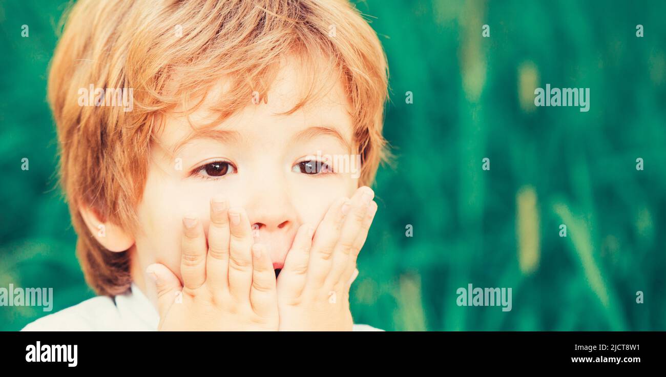 Shocked and surprised boy. Funny child boy. Smiling amazed or surprised ...