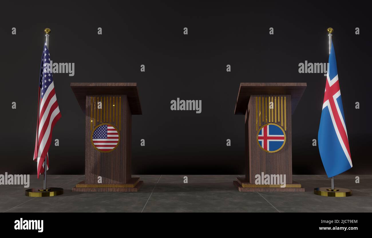 USA and Iceland flags. USA and Iceland flag. USA and Iceland ...