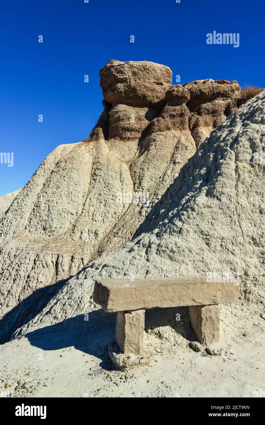 The Painted Desert on a sunny day. Diverse sedimentary rocks and clay ...