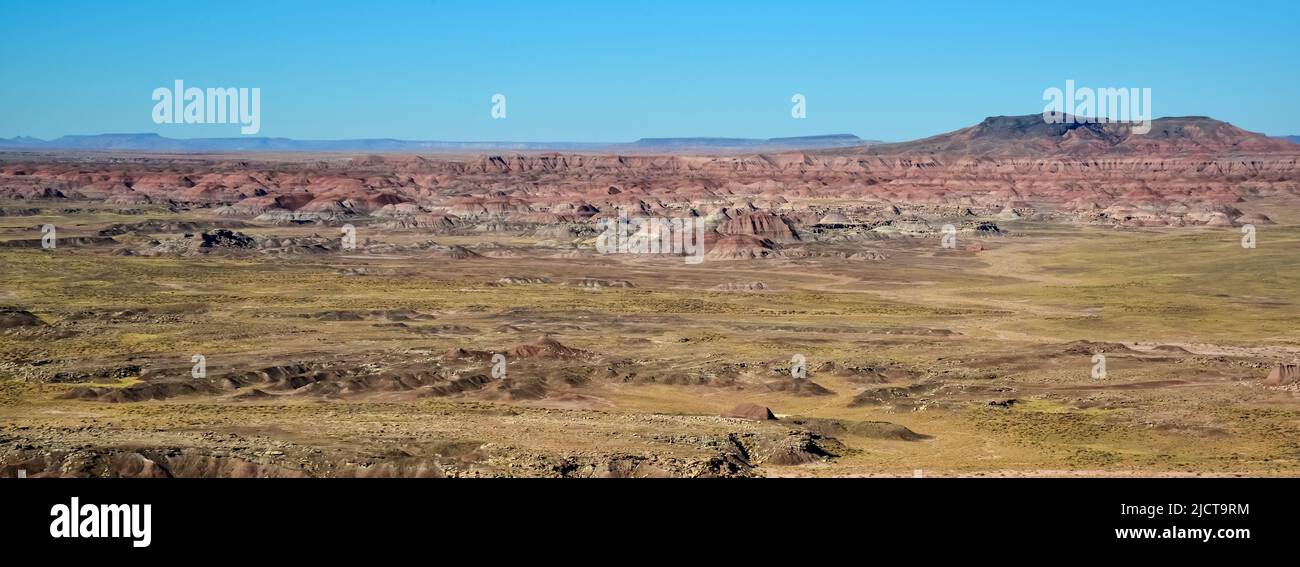 Arizona mountain eroded landscape, Petrified Forest National Wilderness ...