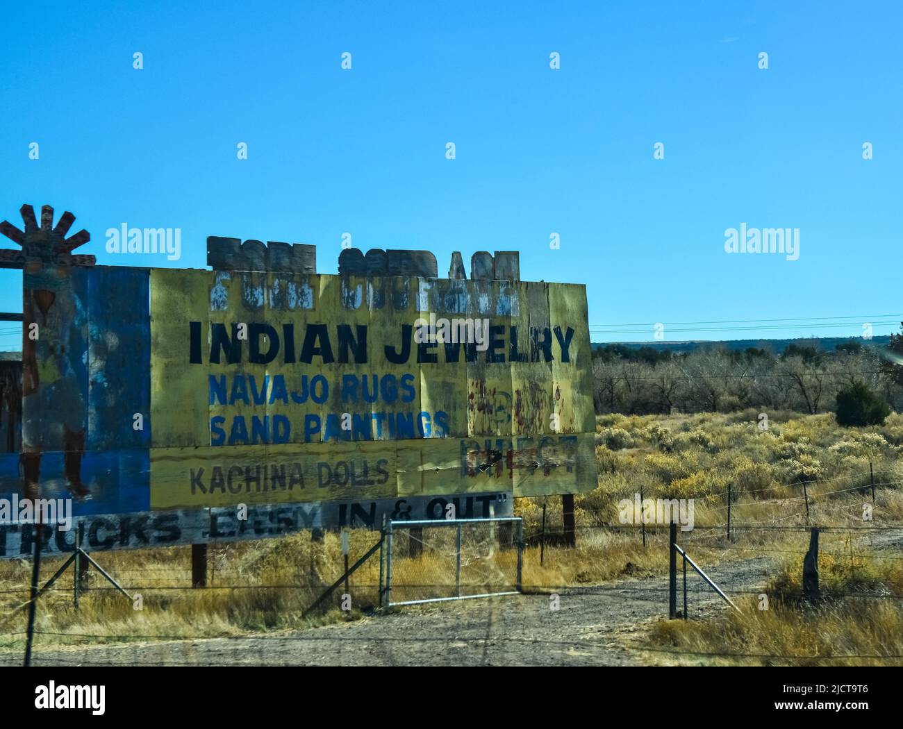 USA, ARIZONA - NOVEMBER 17, 2019: old advertising signs along a road on ...