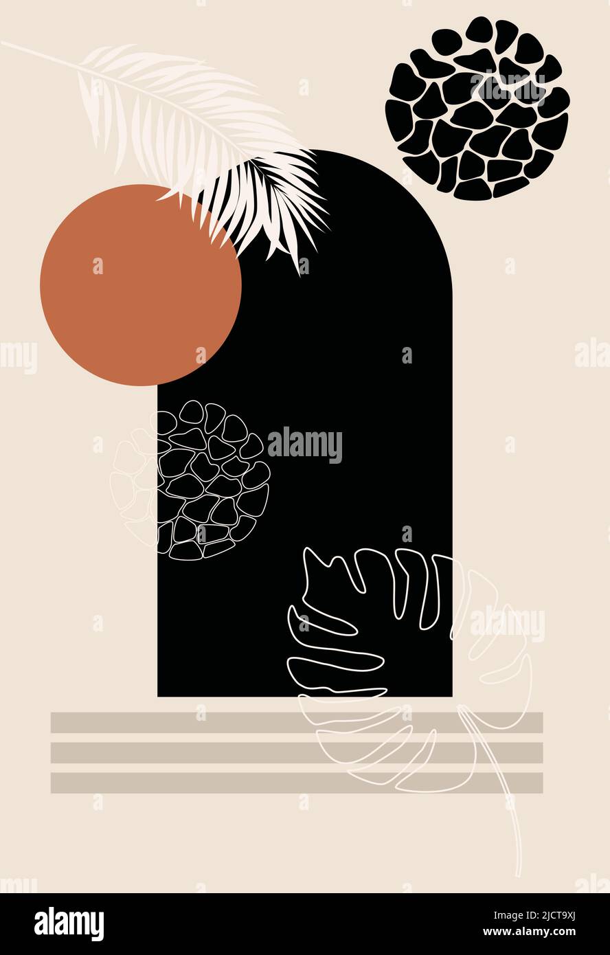 Geometric shapes, with soft shapes. Contrasting colors, graphic design ...