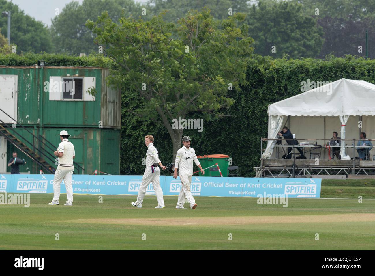 Surrey cricketers at Kent County Cricket Ground Beckenham Stock Photo ...