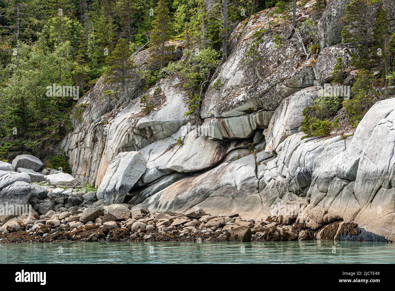 Skagway, Alaska, USA - July 20, 2011: Taiya Inlet above Chilkoot Inlet ...