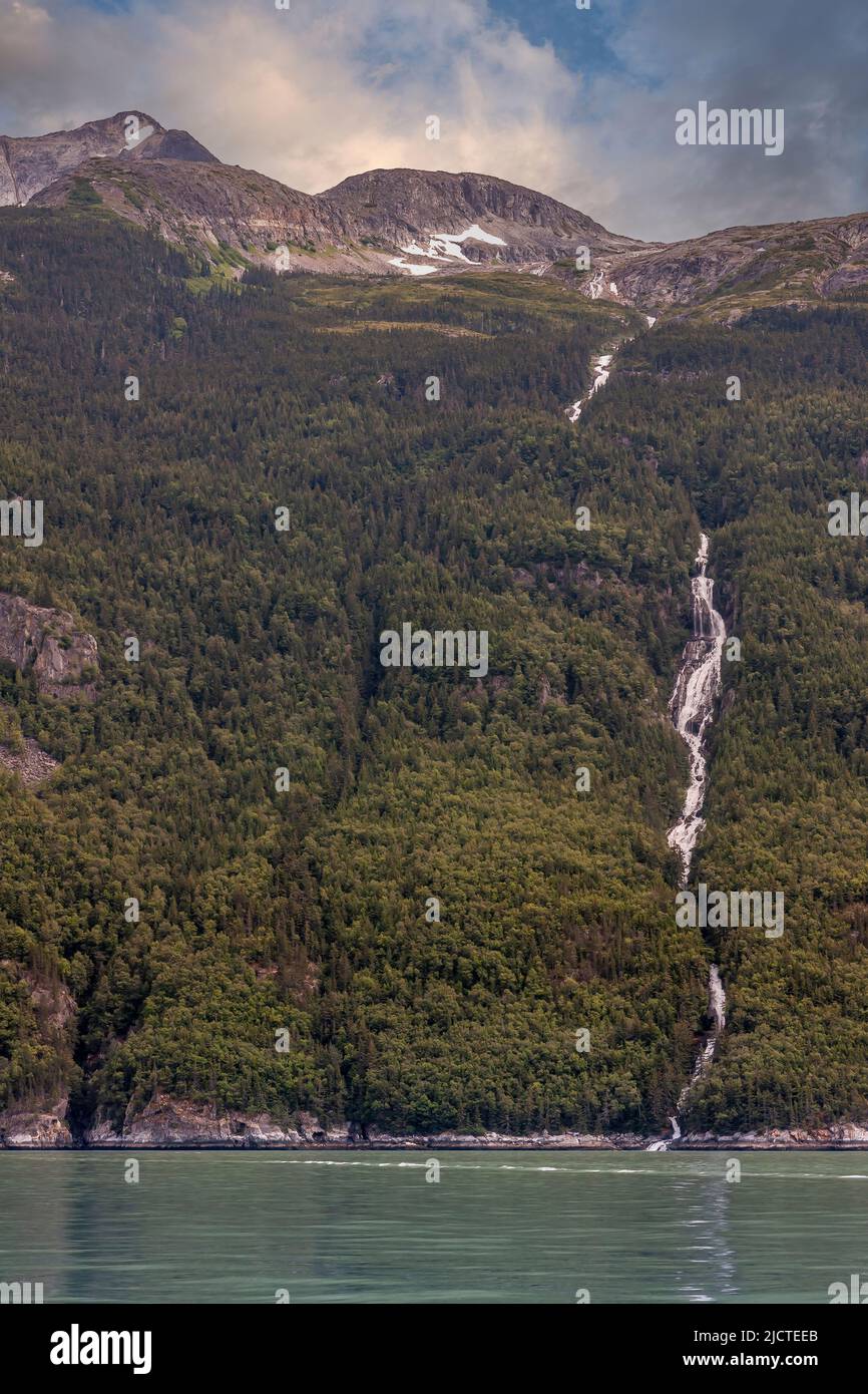 Skagway, Alaska, USA - July 20, 2011: Taiya Inlet above Chilkoot Inlet ...