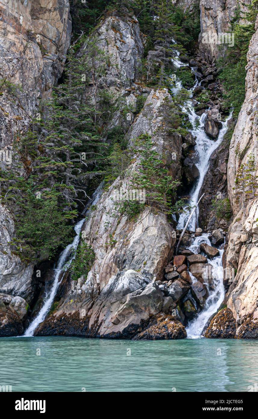 Skagway, Alaska, USA - July 20, 2011: Taiya Inlet above Chilkoot Inlet ...