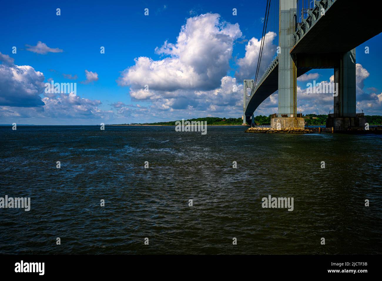 View on the Verrazzano-Narrows Bridge from the Bay Ridge Promenade in ...