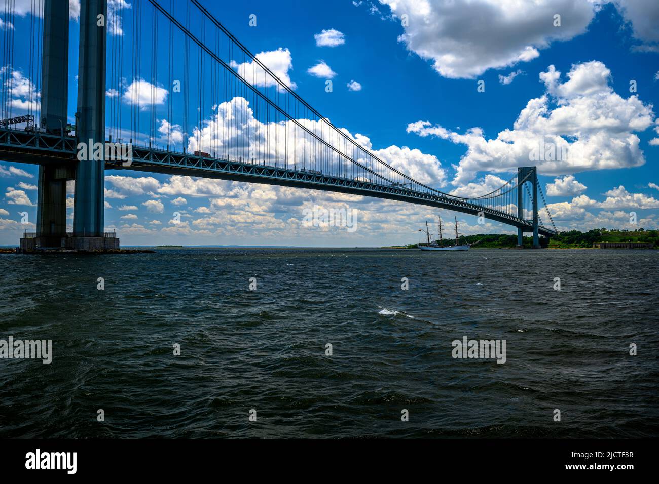 View on the Verrazzano-Narrows Bridge from the Bay Ridge Promenade in ...