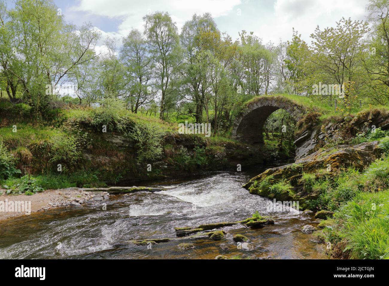 Remains of a late 18th-century bridge over the River Livet, in ...