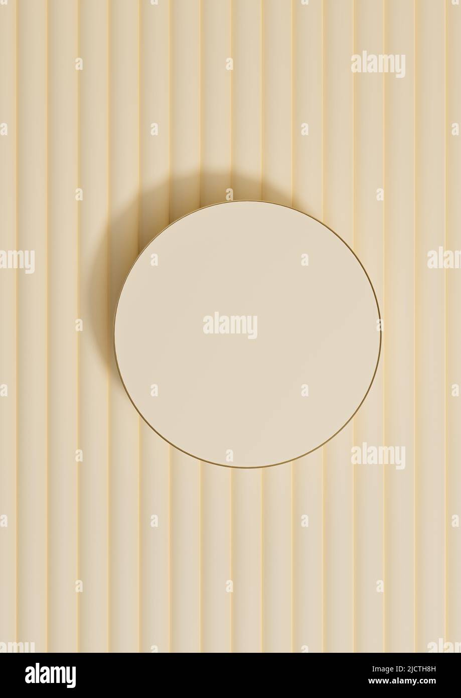Pastel, light red, salmon pink 3D rendering of top view flat lay ...