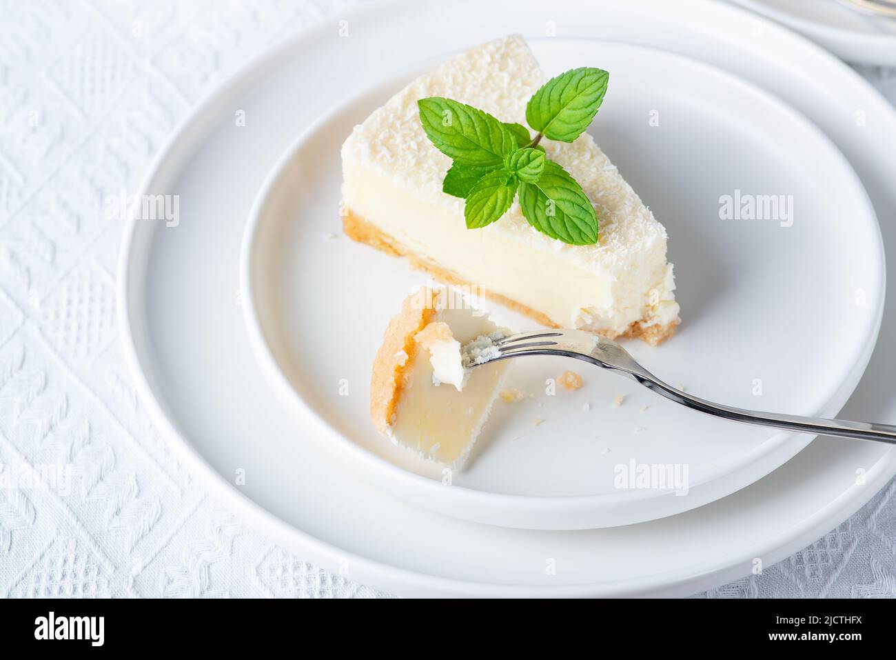 Taking bite cheesecake fork eating hi-res stock photography and images ...