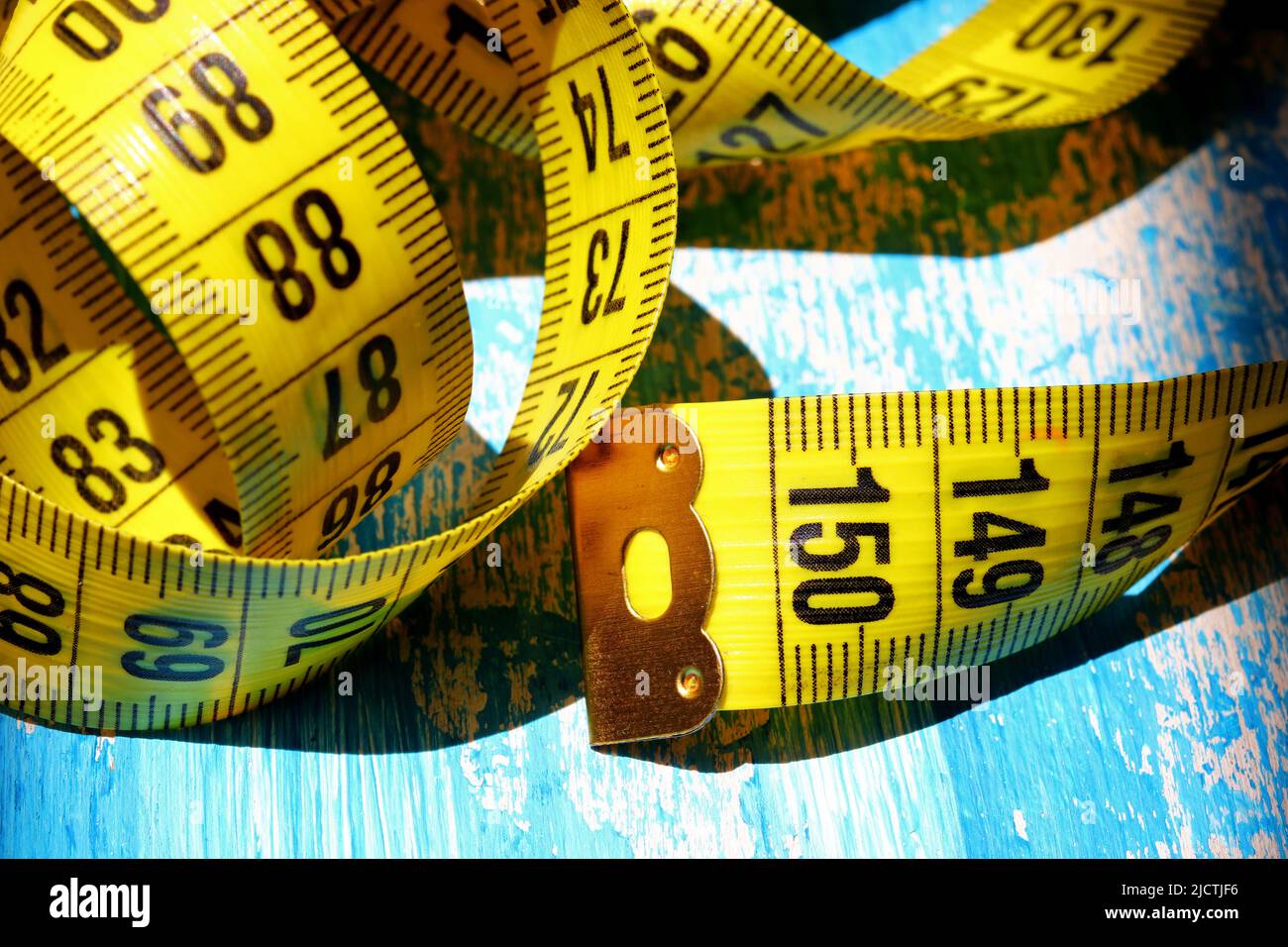 Close up colorful measuring tape detail Stock Photo - Alamy