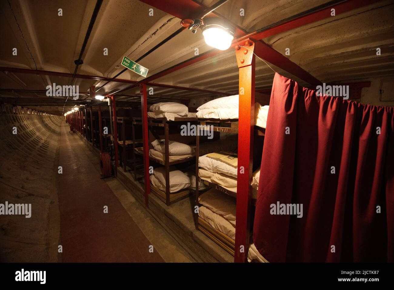 Clapham South deep level shelter Stock Photo - Alamy