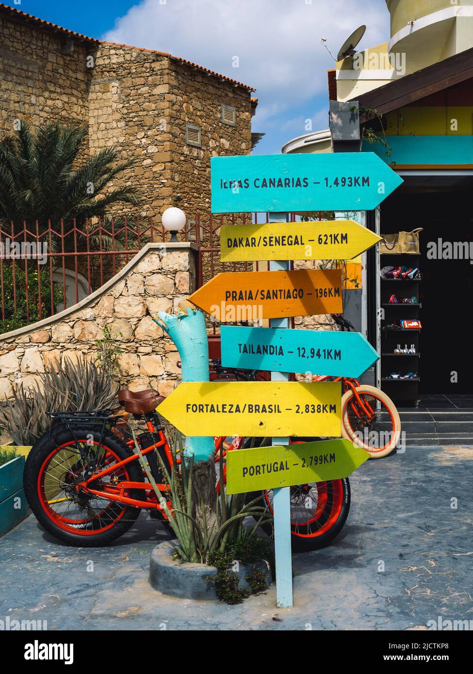 Signpost with direction to famous cities Stock Photo - Alamy