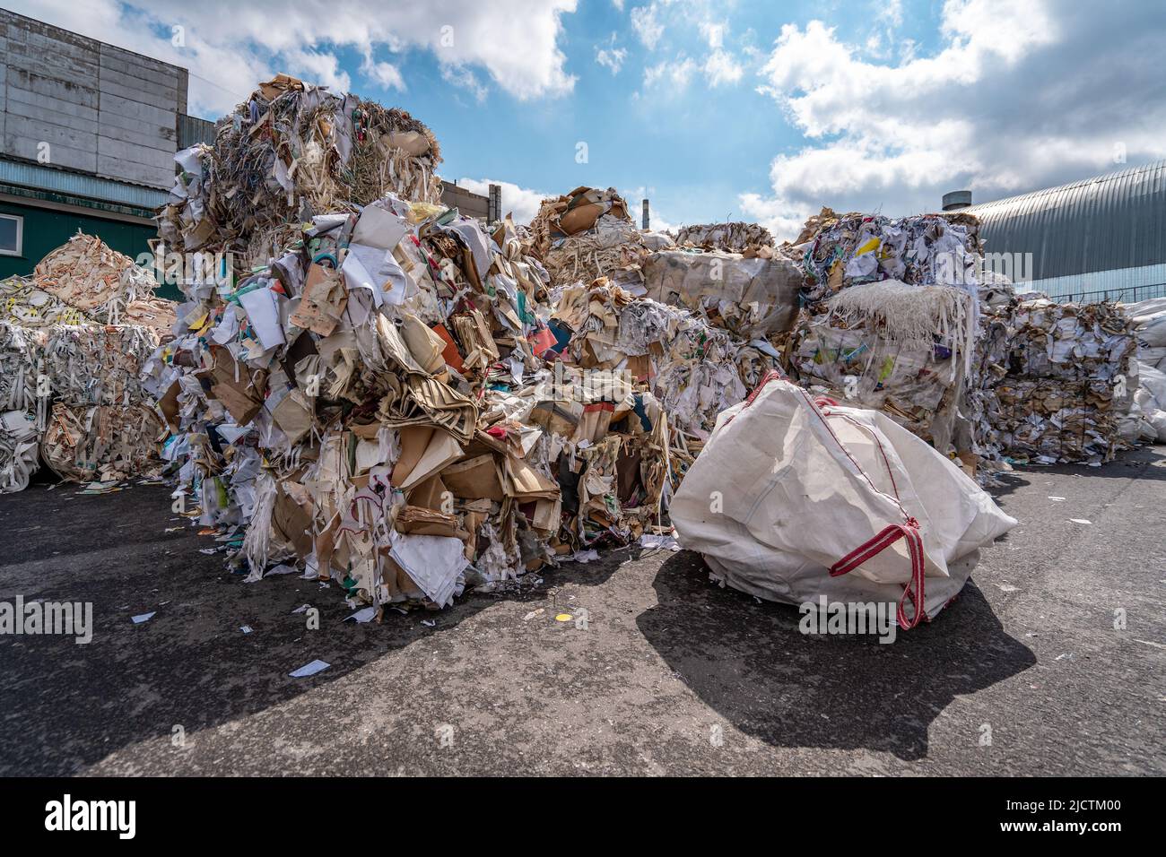 Waste paper for sorting and filing for processing at paper recycling ...