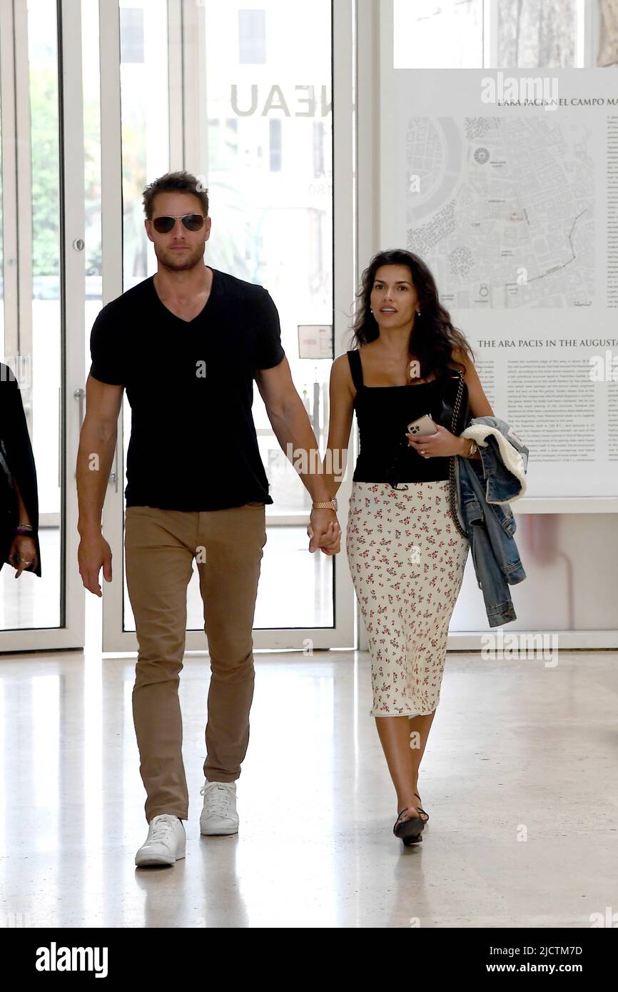 Rome, Italy. 15th June, 2022. Rome: Ara Pacis Museum. Justin Hartley and wife Sofia Pernas. In ...