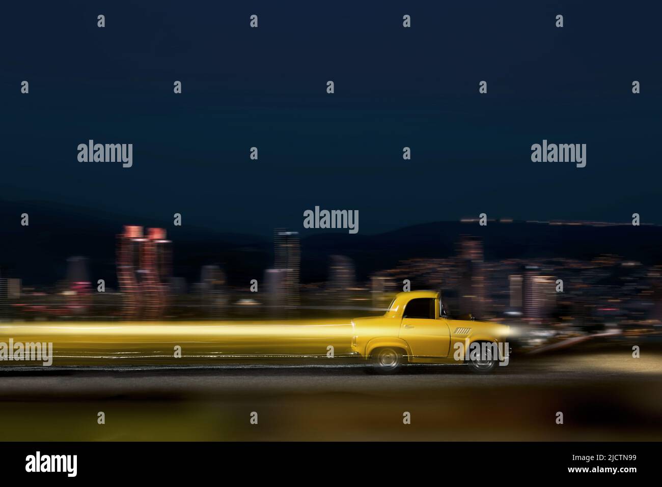 Fast going toy model car with motion blur and on a motion blur ...