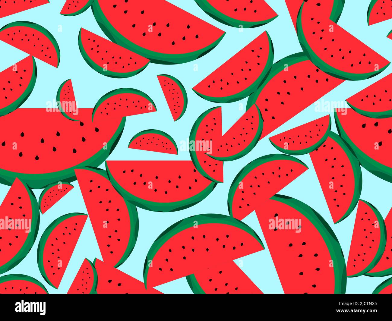 Watermelon slices seamless pattern. Watermelon with seeds. Design for ...