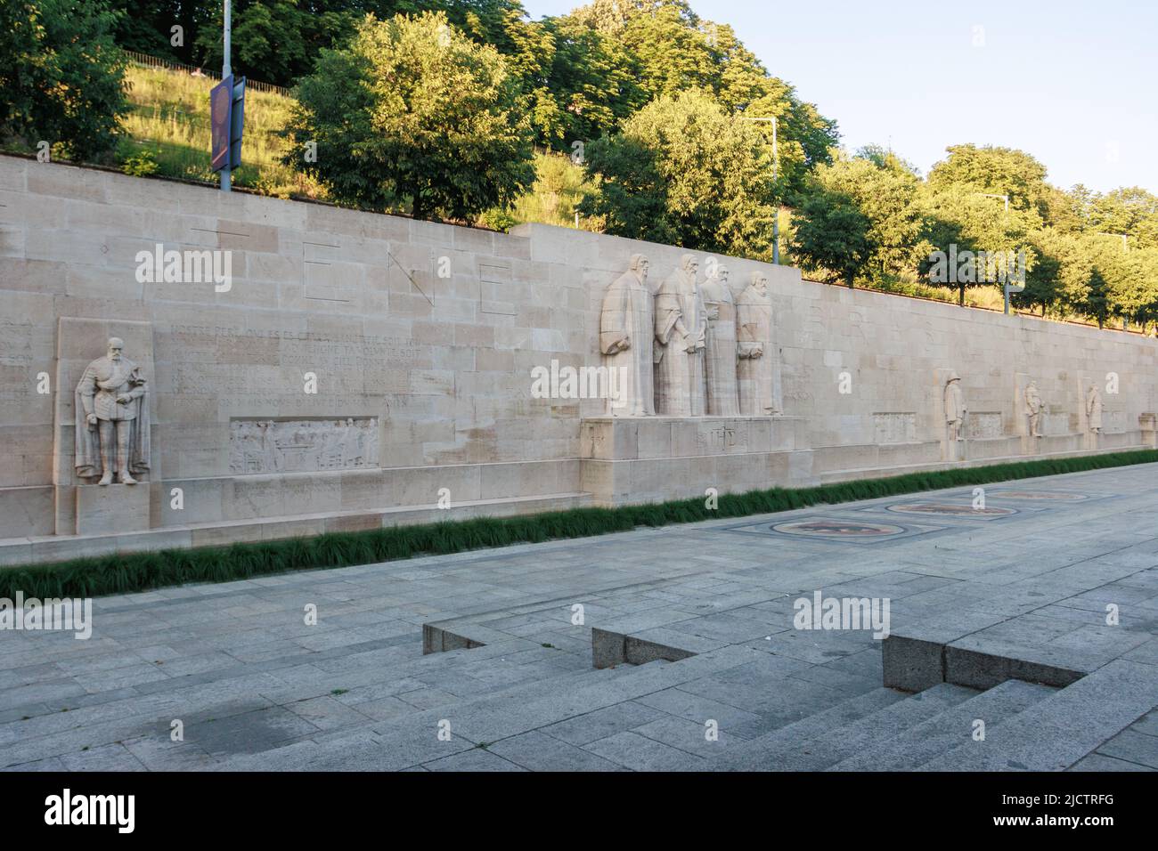 The Reformation Monument wall in the Parc des Bastions in Geneva ...