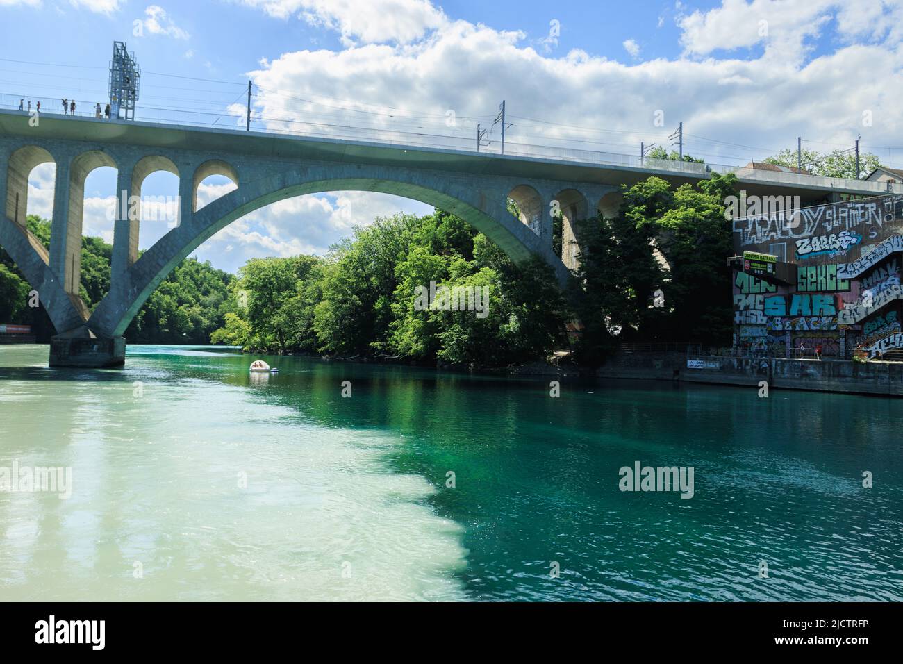 Pointe de la Jonction in Geneva, Switzerland - The point where the ...