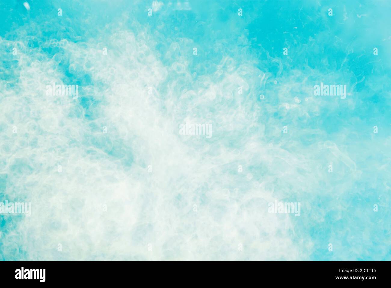 Abstract background of steam, water on scenic blue background like sky ...