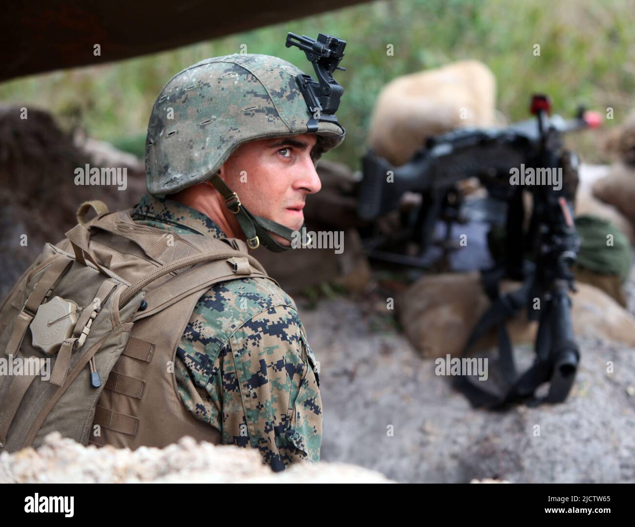 A U.S. Marine with Charlie Company, 1st Battalion, 8th Marine Regiment ...
