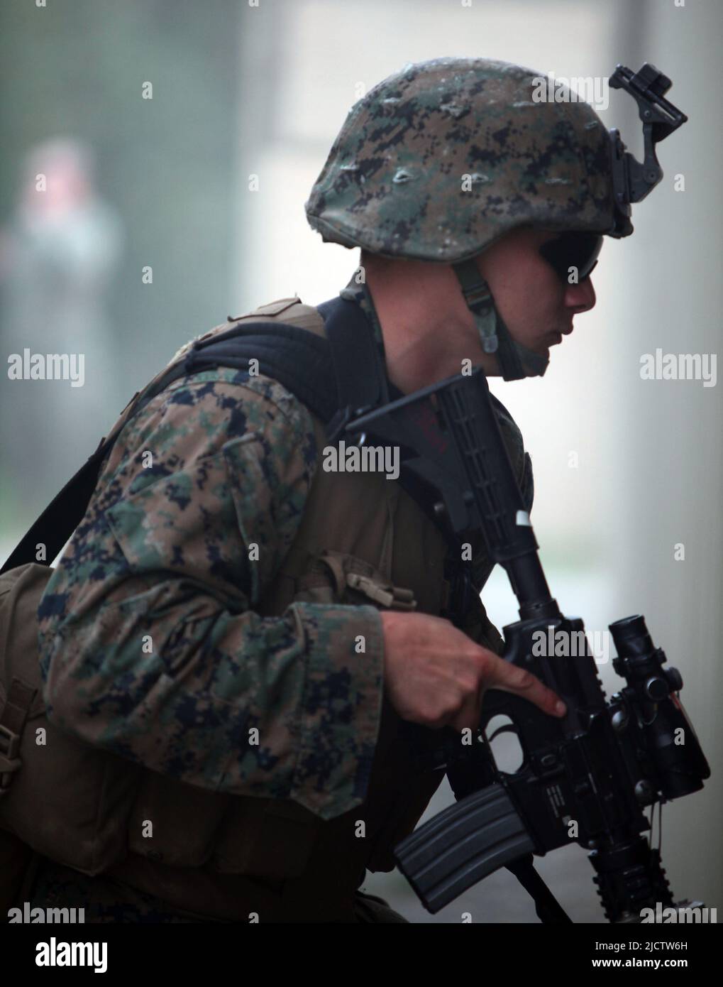 A U.S. Marine with Bravo Company, 1st Battalion, 8th Marine Regiment (1 ...