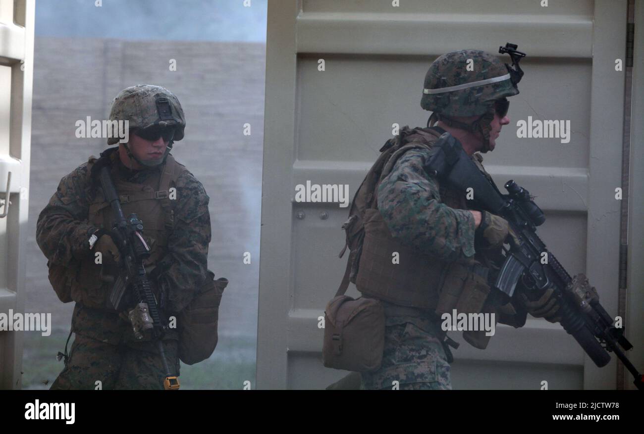 U.S. Marines with Bravo Company, 1st Battalion, 8th Marine Regiment (1/8), 2D Marine Division ...