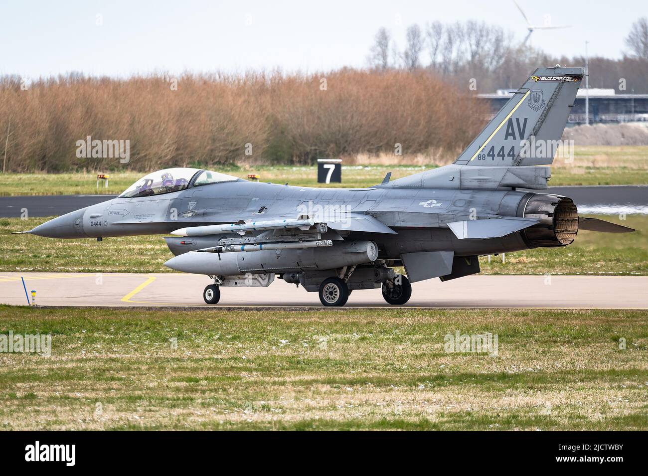A F-16 fighter jet of the 31st Fighter Wing from Aviano Air Base of the ...