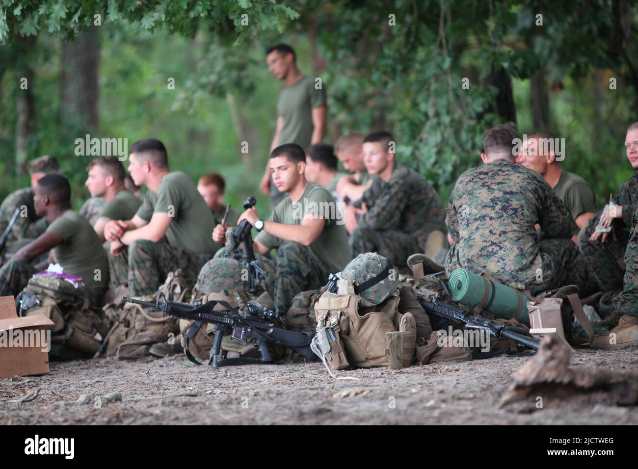 U.S. Marines with Charlie Company, 1st Battalion, 8th Marine Regiment (1/8), 2D Marine Division ...
