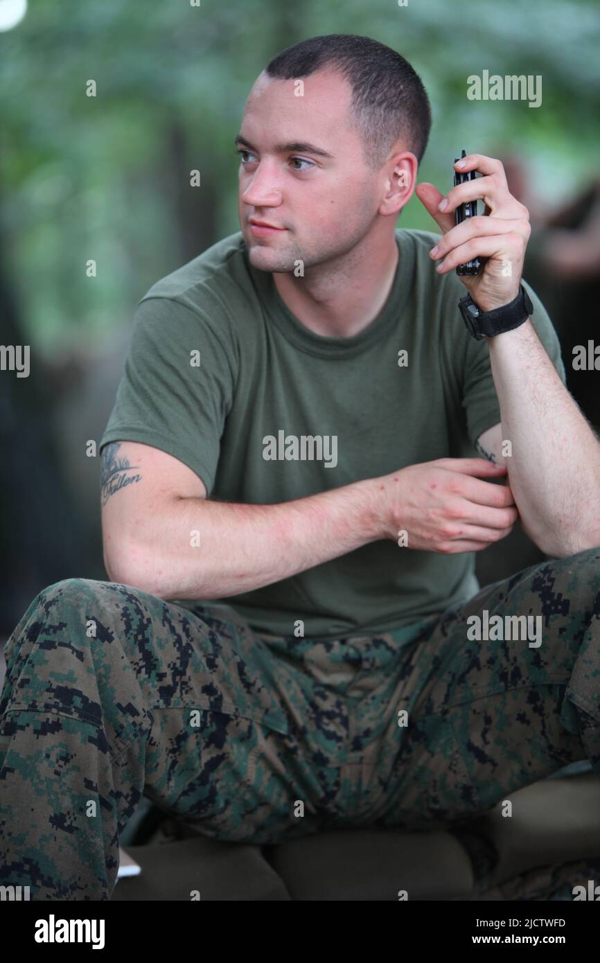 A U.S. Marine with Charlie Company, 1st Battalion, 8th Marine Regiment ...