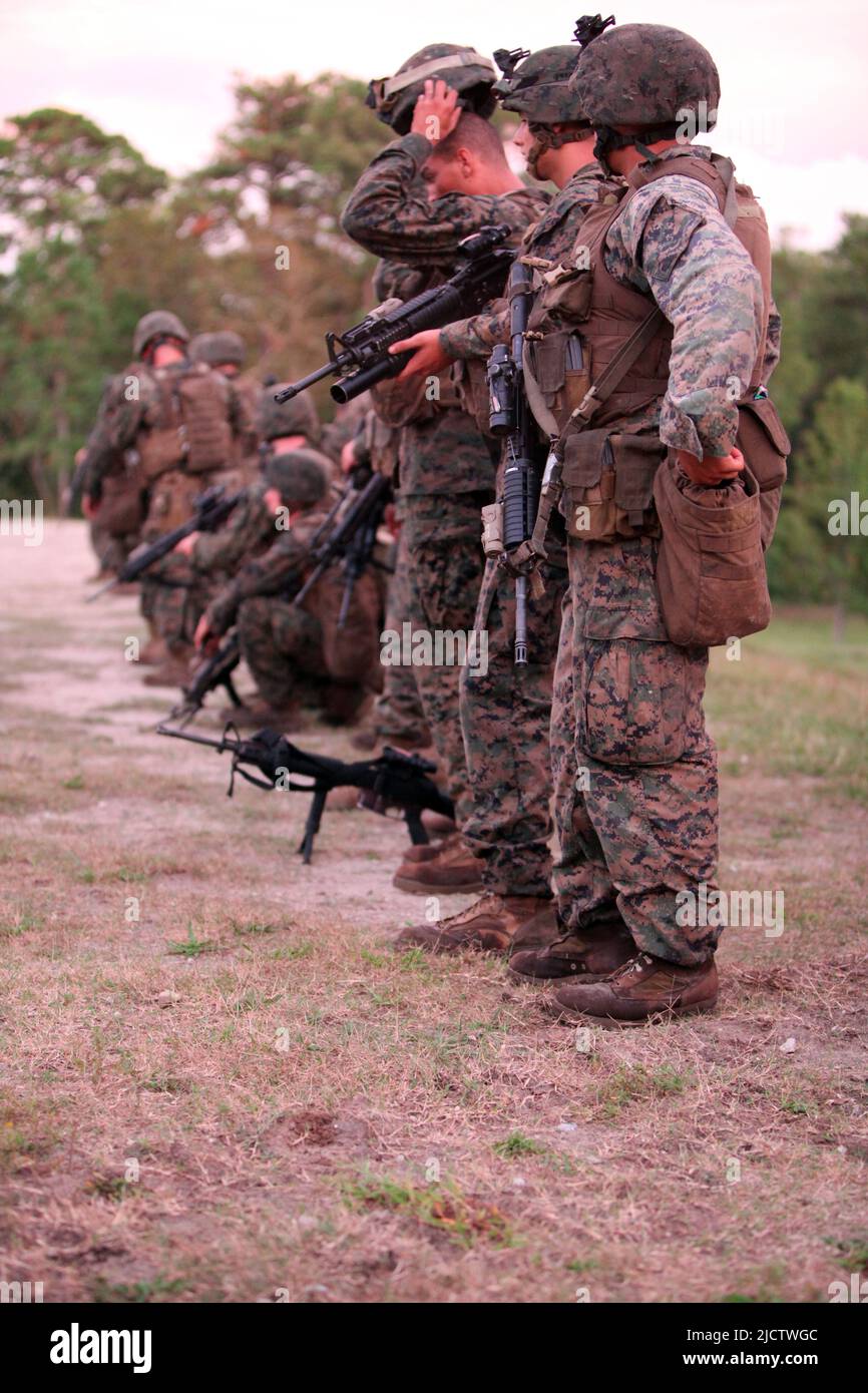 U.S. Marines with Charlie Company, 1st Battalion, 8th Marine Regiment (1/8), 2D Marine Division ...