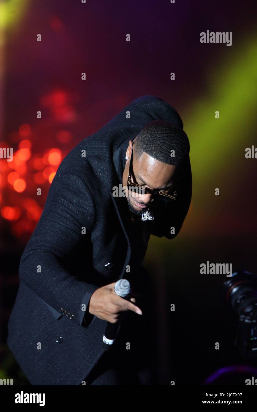 R&B Singer Tank performing live at the Dell Music Center Summer Concert ...