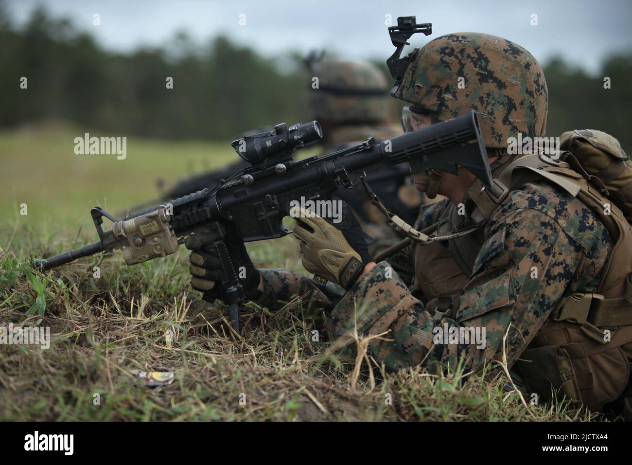 U.S. Marines with Charlie Company, 1st Battalion, 8th Marine Regiment (1/8), 2D Marine Division ...