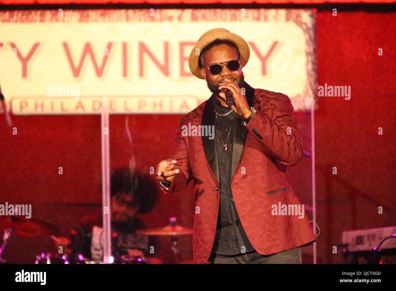 Singer Dwele performing live music at the City Winery Featuring: Singer ...
