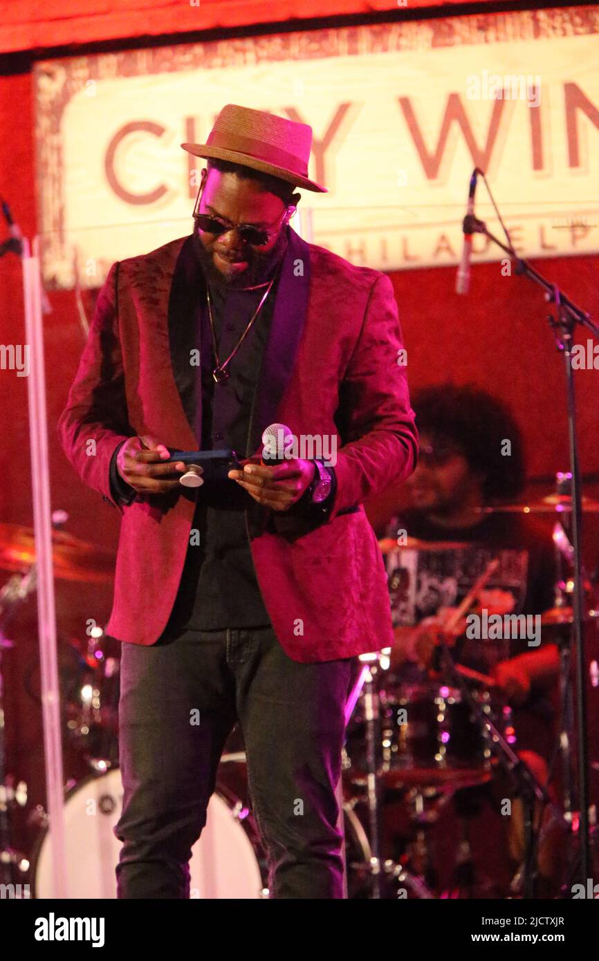 Singer Dwele performing live music at the City Winery Featuring: Singer ...