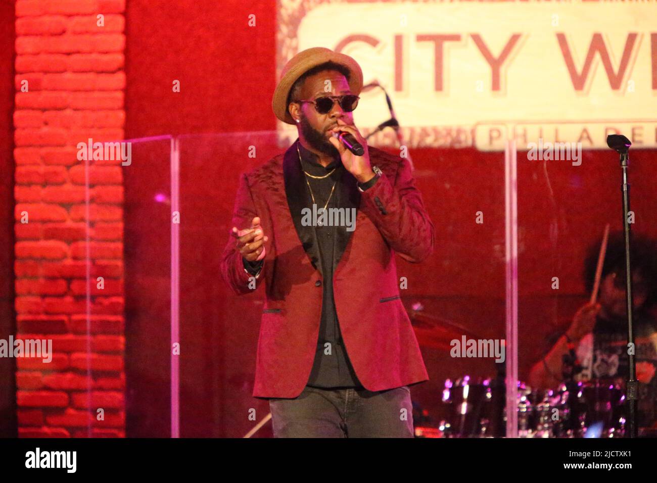 Singer Dwele performing live music at the City Winery Featuring: Singer ...