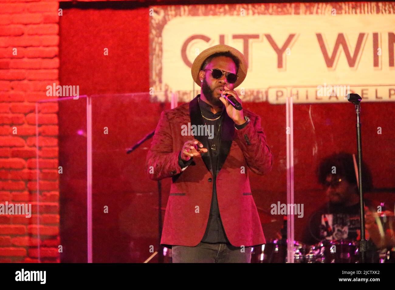 Singer Dwele performing live music at the City Winery Featuring: Singer ...