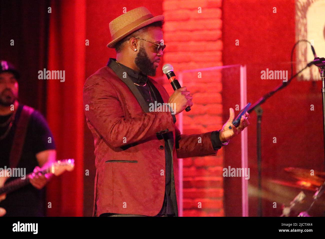 Singer Dwele performing live music at the City Winery Featuring: Singer ...