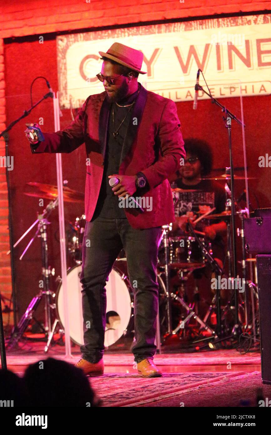 Singer Dwele performing live music at the City Winery Featuring: Singer ...