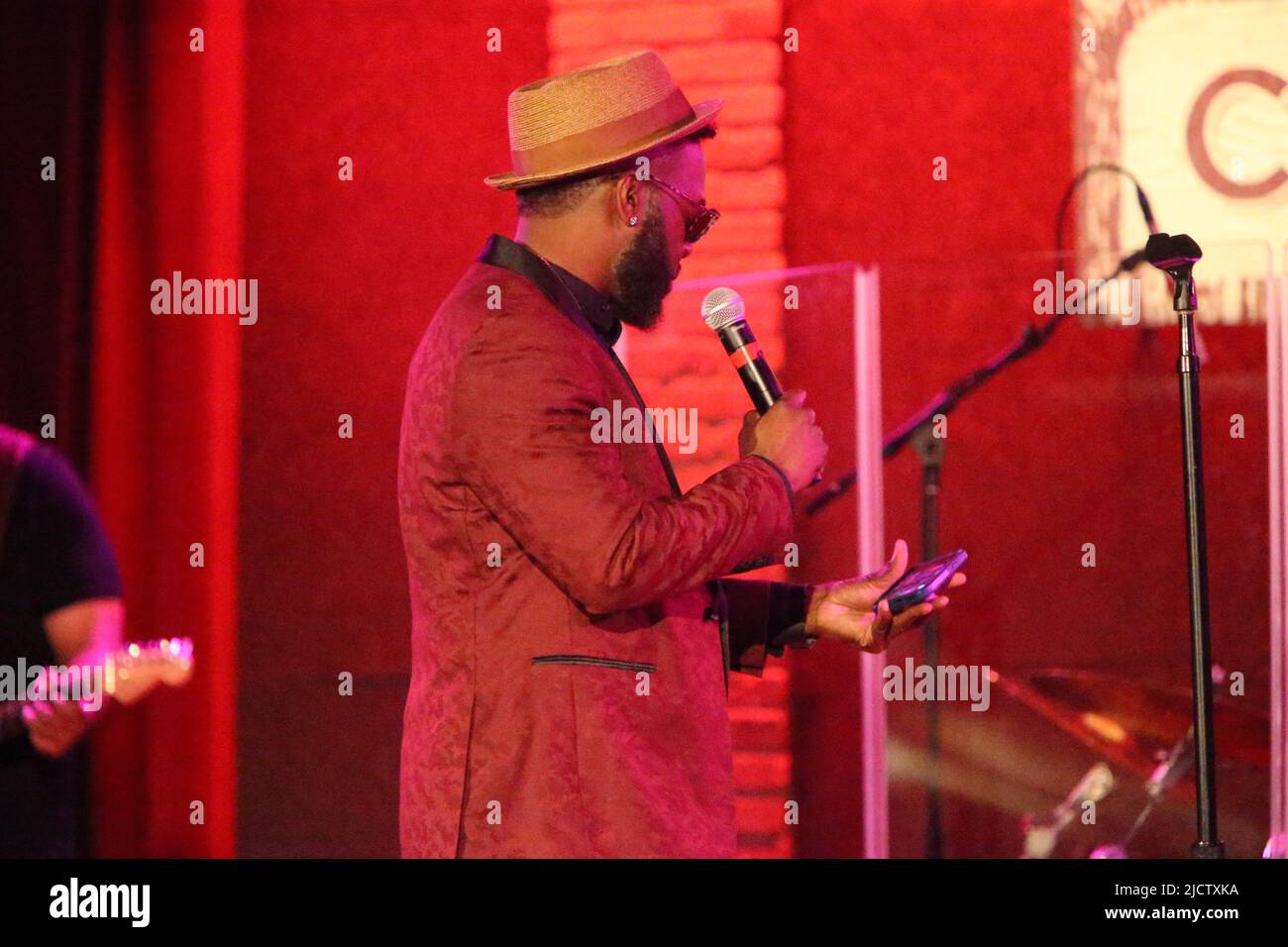 Singer Dwele performing live music at the City Winery Featuring: Singer ...