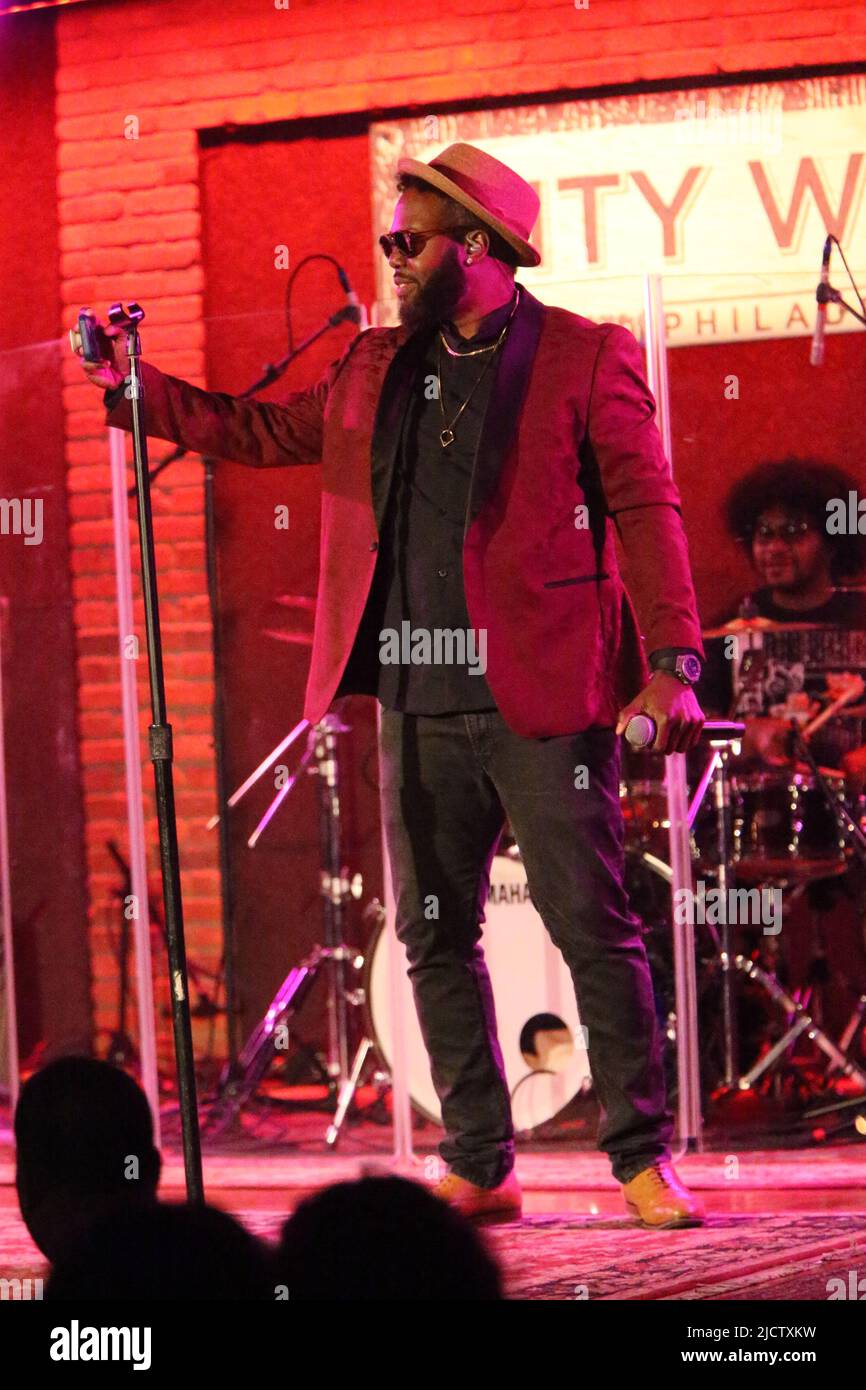 Singer Dwele performing live music at the City Winery Featuring: Singer ...