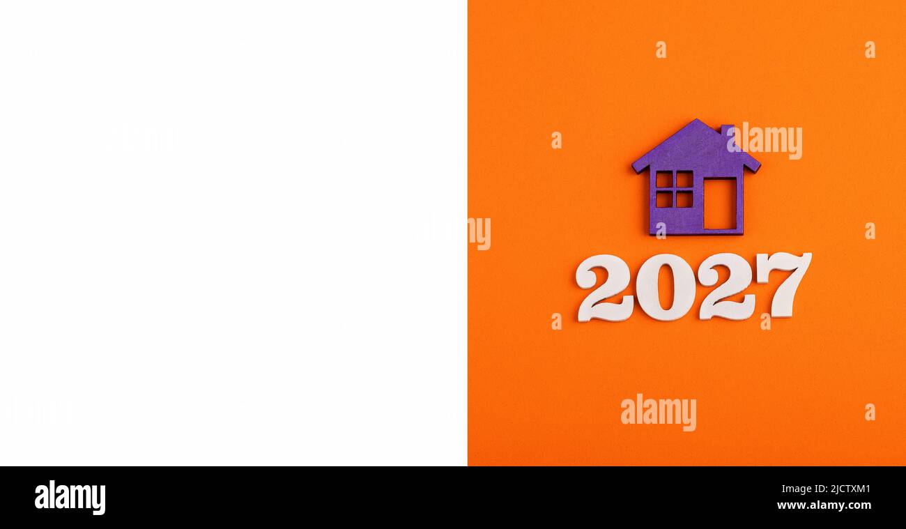 Savings concept for real estate purchase - House and year 2027 Stock ...